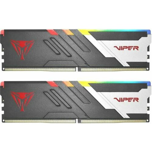 Оперативная память для компьютера 32Gb (2x16Gb) PC5-49600 6200MHz DDR5 DIMM Unbuffered CL40 Patriot Viper Venom RGB PVVR532G620C40K