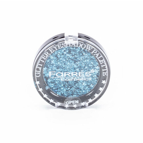 Farres cosmetics / Фаррес косметикс Тени для век сухие Glitter 1231-04 для любого типа кожи с блестками синие одноцветные 2.6г / глиттер для лица