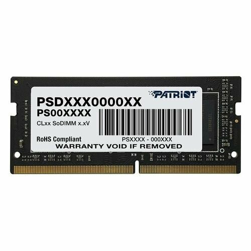 Оперативная память Patriot Signature PSD416G320081S DDR4 - 16ГБ 3200МГц, для ноутбуков (SO-DIMM), Ret