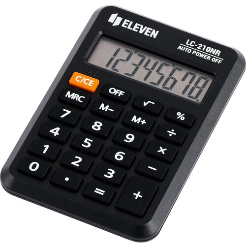 Калькулятор карманный LC-210NR, 8 разр, питание от батарейки, 64*98*12мм, черный