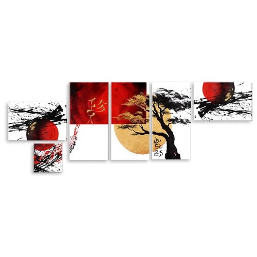 Модульная картина на холсте "Китайский символ" 150x58 см