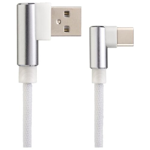 Мультимедийный кабель USB2.0 A вилка - USB C вилка, угловой, белый, длина 1 м, бокс (U4905)