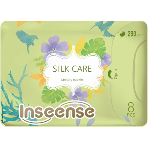 Прокладки INSEENSE Silk Care женские гигиенические ночные 5 капель 290 мм 8 шт