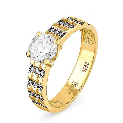 Кольцо KABAROVSKY, желтое золото, 585 проба, бриллиант, размер 17