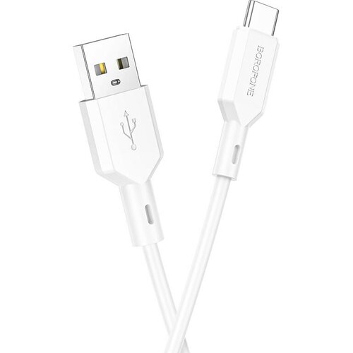 USB кабель BOROFONE BX70 Type-C, 3A, 1м, PVC (белый)
