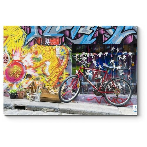Модульная картина Велосипед, припаркованный в Hosier Lane в Мельбурне70x47