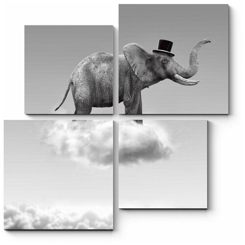 Модульная картина Летающий слон 90x90
