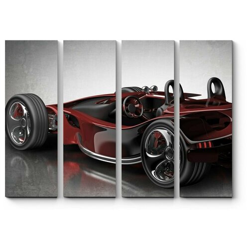 Модульная картина Красный спортивный автомобиль130x98