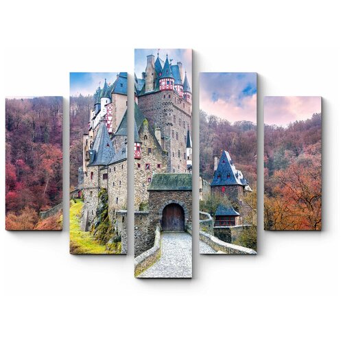 Модульная картина Сказочный замок в горах 135x108