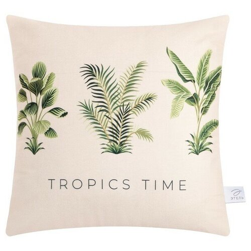 Наволочка декоративная «Этель» "Tropics time", 40х40 см, 100 п/э, велюр