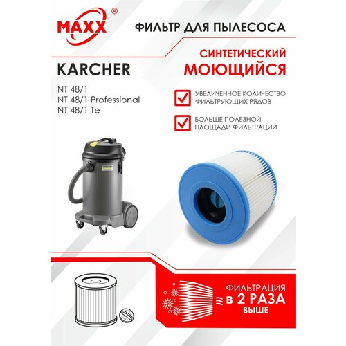 Фильтр синтетический, моющийся для пылесоса Karcher NT 48/1, NT 48/1 Professional