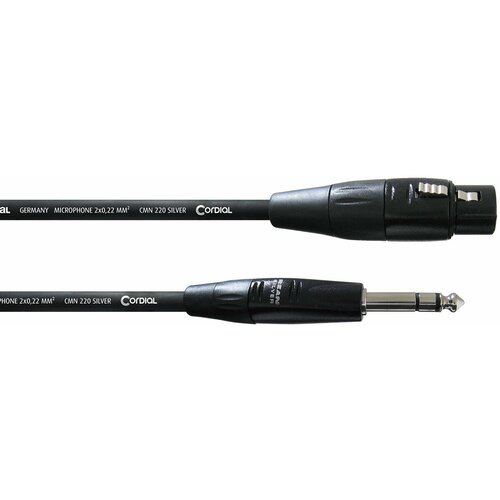 Cordial Cim 1,5 FV Инструментальный кабель XLR female/джек стерео