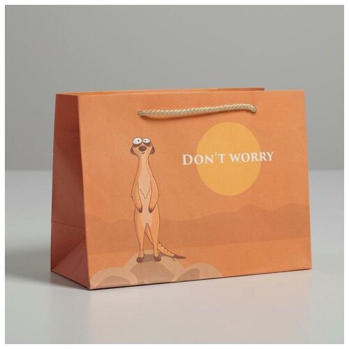 Пакет подарочный «Don not worry», 14,5 × 19,5 × 8,5 см