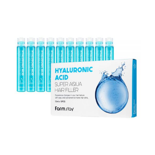 Farmstay Суперувлажняющий филлер для волос с гиалуроновой кислотой Hyaluronic Acid Super Aqua Hair Filler, 160 г, 13 мл, 10 шт., ампулы