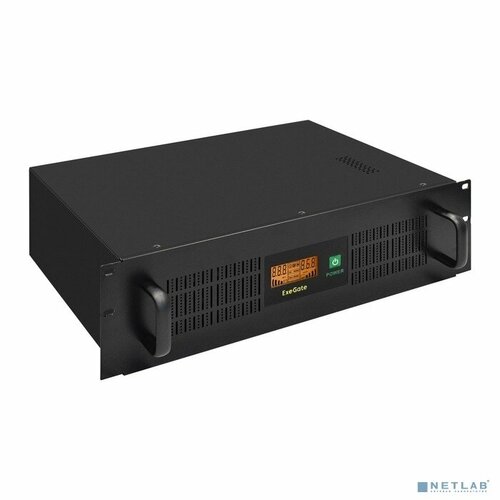 EXEGATE ИБП Exegate EX293056RUS ИБП ExeGate ServerRM UNL-1500. LCD. AVR.2SH.4C13. RJ. USB.3U <1500VA/900W, LCD, AVR, 2*Schuko+4*C13, RJ45/11, USB, 3U, установка в стойку, Black>