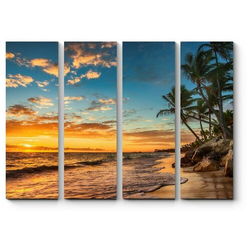 Модульная картина Восход солнца на райском острове 110x83