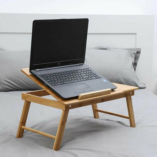 Столик-поднос для ноутбука бамбук 59,5*32,8*35см, подставка для ноутбука