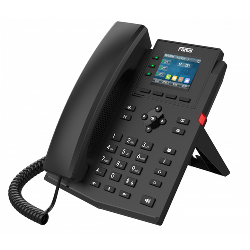 Телефон Fanvil IP , 2xEthernet 10/100, LCD 320x240, цветной дисплей 2,4, 4 аккаунта SIP, G722, Opus, Ipv-6, порт для гарнитуры, книга на 1000 записей, 6-ти сторонняя аудиконф, бп (X303)