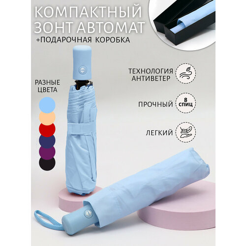 Мини-зонт ЭВРИКА подарки и удивительные вещи, голубой