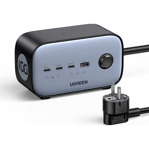 Сетевой разветвитель-мул UGREEN CD270 (60167) DigiNest Pro 100W USB-C (3шт) + USB-A и 3шт сетевых разъема 220В