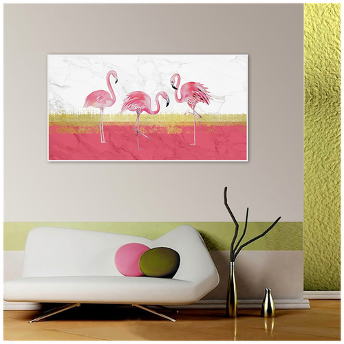 Картина интерьерная на холсте Art. home24 Фламинго, 120 x 80