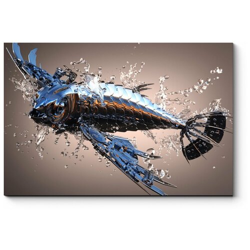 Модульная картина Стальная рыбка 80x53