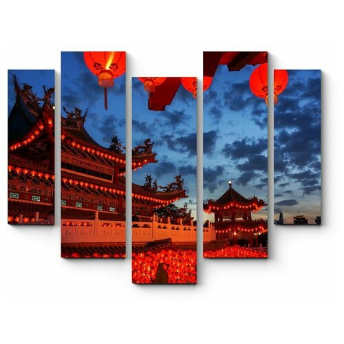 Модульная картина Храм Тянь Хоу в сумерках101x82