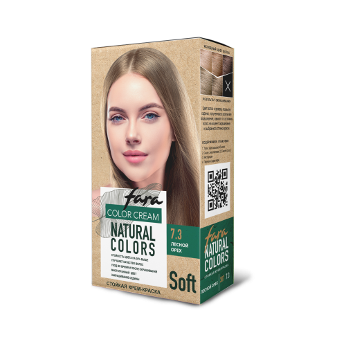 Стойкая крем-краска для волос Fara Natural Colors Soft тон 307 Лесной орех 7.3