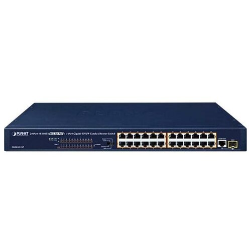 Коммутатор/ PLANET FGSW-2511P 24-Port 10/100TX 802.3at PoE + 1-Port Gigabit TP/SFP combo Ethernet Switch (190W PoE Budget, Standard/VLAN/QoS/Extend mo