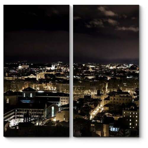 Модульная картина Ночная панорама Рима 40x40