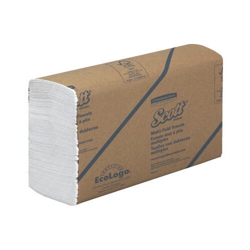 Полотенца бумажные Scott MultiFold белые однослойные 3749, 16 уп. 250 лист., белый, без запаха 20 х 24 см