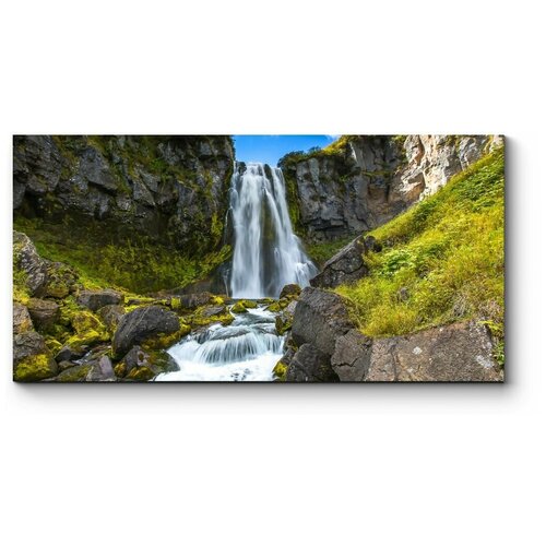Модульная картина Горный водопад 150x75