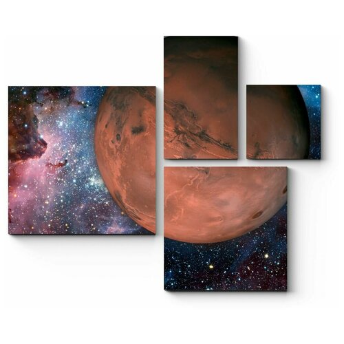 Модульная картина Марс и Вселенная 152x127