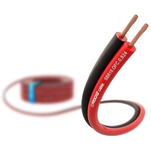 Инсталляционный красно-черный акустический кабель 2х0,824mm² PROCAST Cable SBR 18. OFC 10м