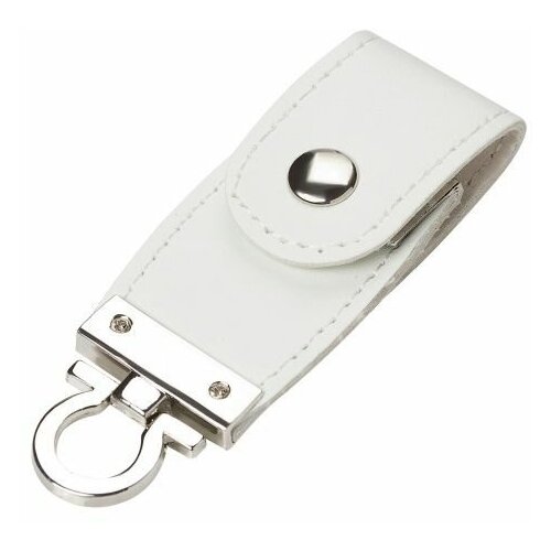 Подарочная флешка кожаная на кнопке белая, оригинальный сувенирный USB-накопитель 256GB USB 3.0