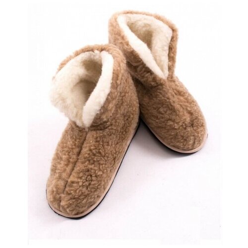 Тапочки Wool Lamb, размер 44-45, бежевый, коричневый