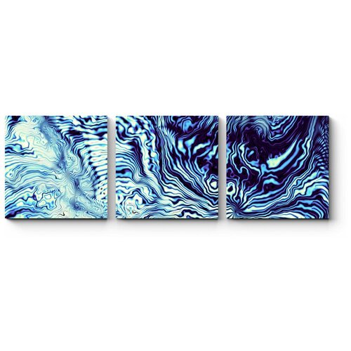 Модульная картина Волны и блики 70x23
