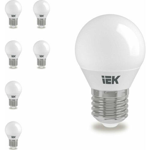 Светодиодная лампа IEK ECO 9W эквивалент 25W 6500K 810Лм E27 шар (комплект из 6 шт)