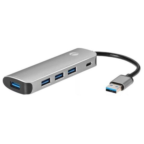 Адаптер концентратор USB 3.1 Type-A --> 4 USB3.0 Alum Shell HUB+ PD, VCOM