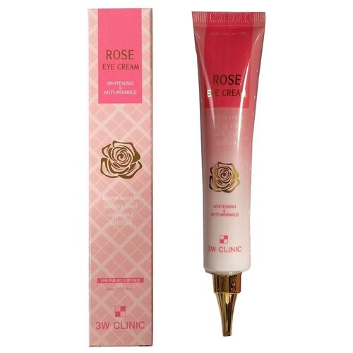 3W CLINIC Осветляющий крем для кожи вокруг глаз с экстрактом розы Rose Eye Cream 40 мл