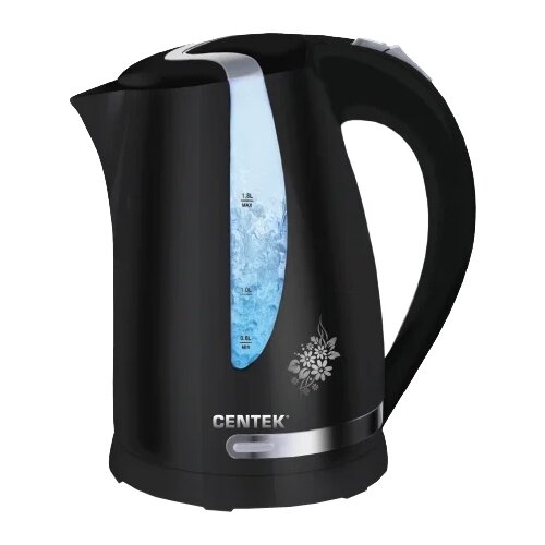 Чайник CENTEK CT-0040, черный с рисунком