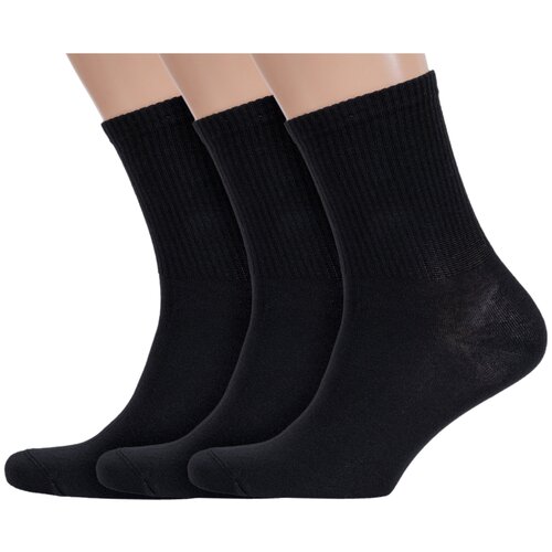 Носки RuSocks, 3 пары, размер 25-27 (38-41), черный