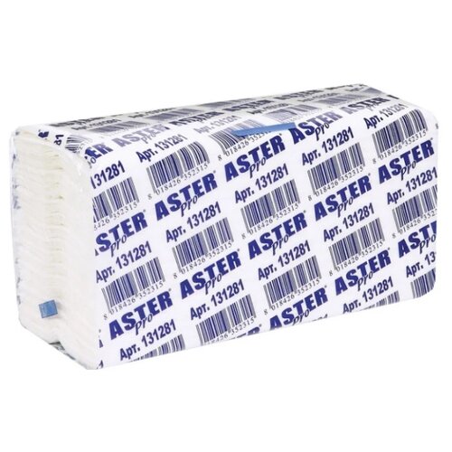 Полотенца бумажные Aster Pro С2 F белые с клапаном 23 х 31 см