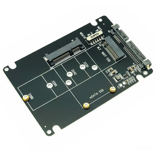 Переходник 2 в 1 NGFF M.2 B + M Ключ Mini PCI-E или mSATA SSD на SATA III