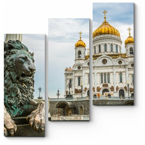 Модульная картина Храм Христа Спасителя в Москве70x75