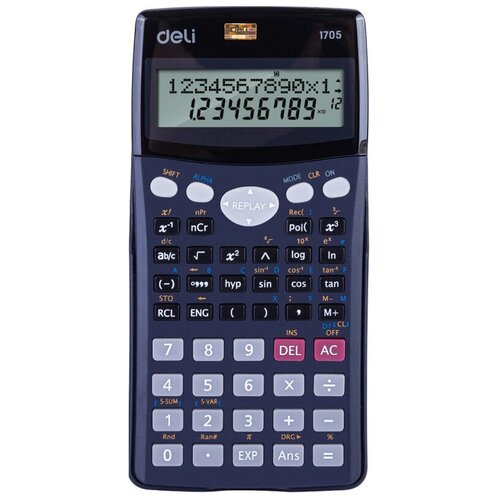 Калькулятор научный Deli E1705,10р,2 стр, пит. от бат,240 фун,157x77мм, черн