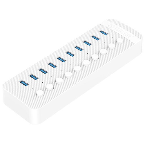 USB-концентратор  ORICO CT2U3-10AB, разъемов: 12, 100 см, белый