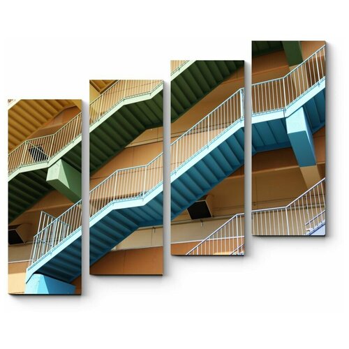 Модульная картина Цветные лестницы130x112