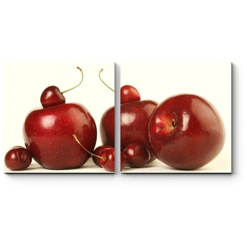 Модульная картина Вишнево-яблочное настроение 40x20