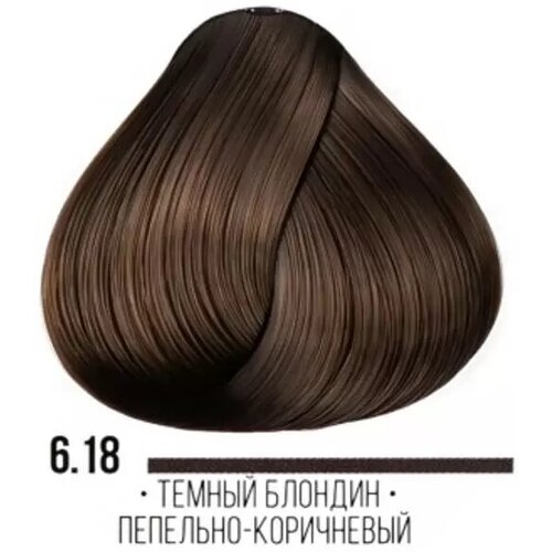 Kaaral AAA стойкая крем-краска для волос, 6.18 темный блондин пепельно-коричневый, 100 мл